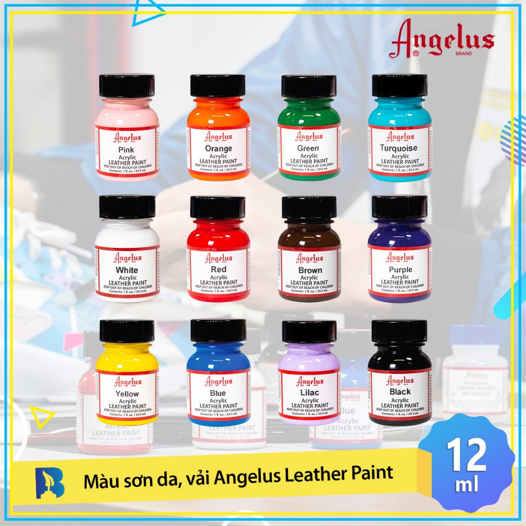 [BẢNG 2] Màu Angelus Leather Paint chuyên custom sơn da, vải 12ml ...