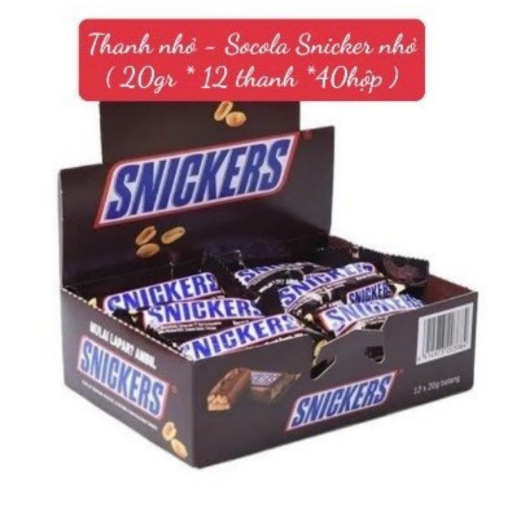 Socola snickers Mỹ hộp mini 12 thanhx20g | Shopee Việt Nam