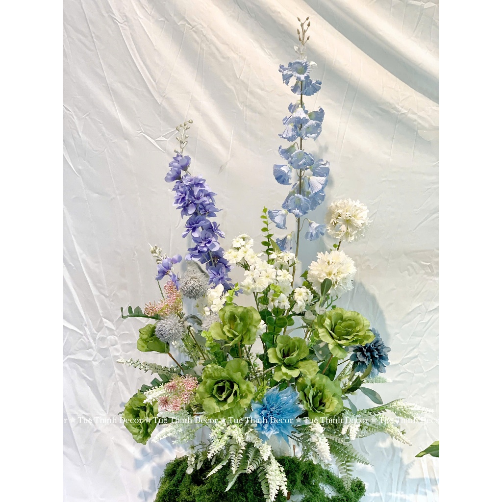 Bụi cây hoa cỏ giả, khóm cây giả thiết kế mô phỏng trang trí tiểu cảnh ...