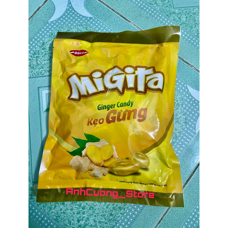 Kẹo gừng Migita Bibica 1 gói to 400g ngon ngon. | Shopee Việt Nam