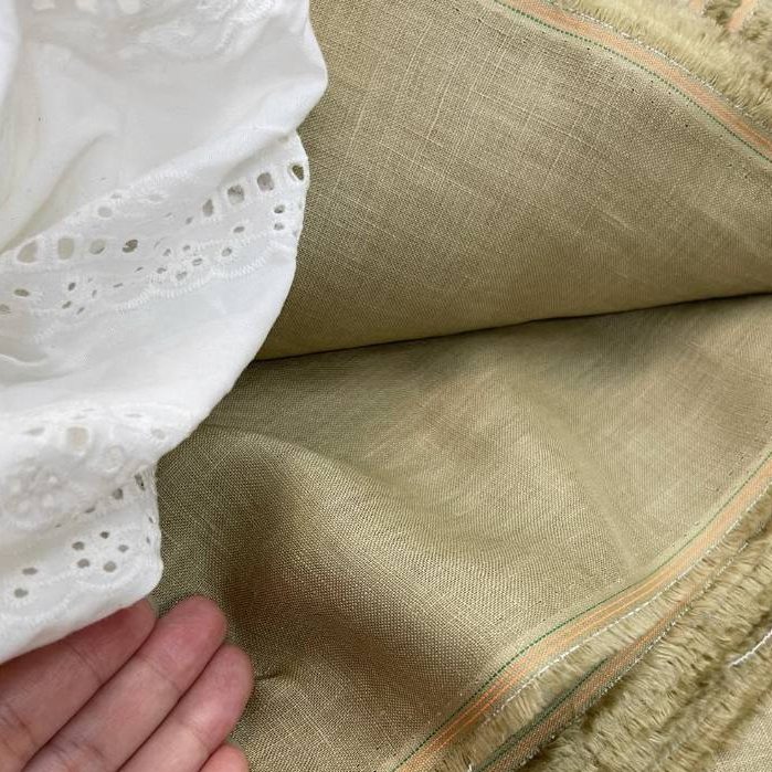 Vải linen tưng premium 140gsm đã wash màu olive, khổ 1m4 | Shopee Việt Nam