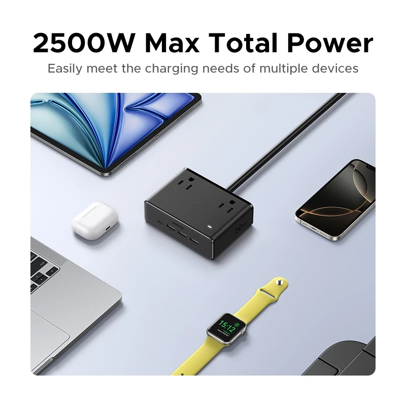 Ổ Cắm Chia Điện UGREEN S6 Magic Cube Với Bảng Cắm Đa Năng 3*USB 1*Type C 4*AC Trạm Sạc Cho Máy ...