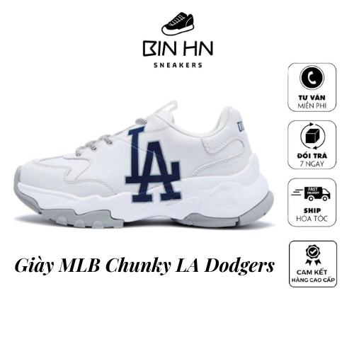 Giày_MLB LA Xanh, Giày Thể Thao MLB LA Xanh bản trung S.Cấp Full Size ...