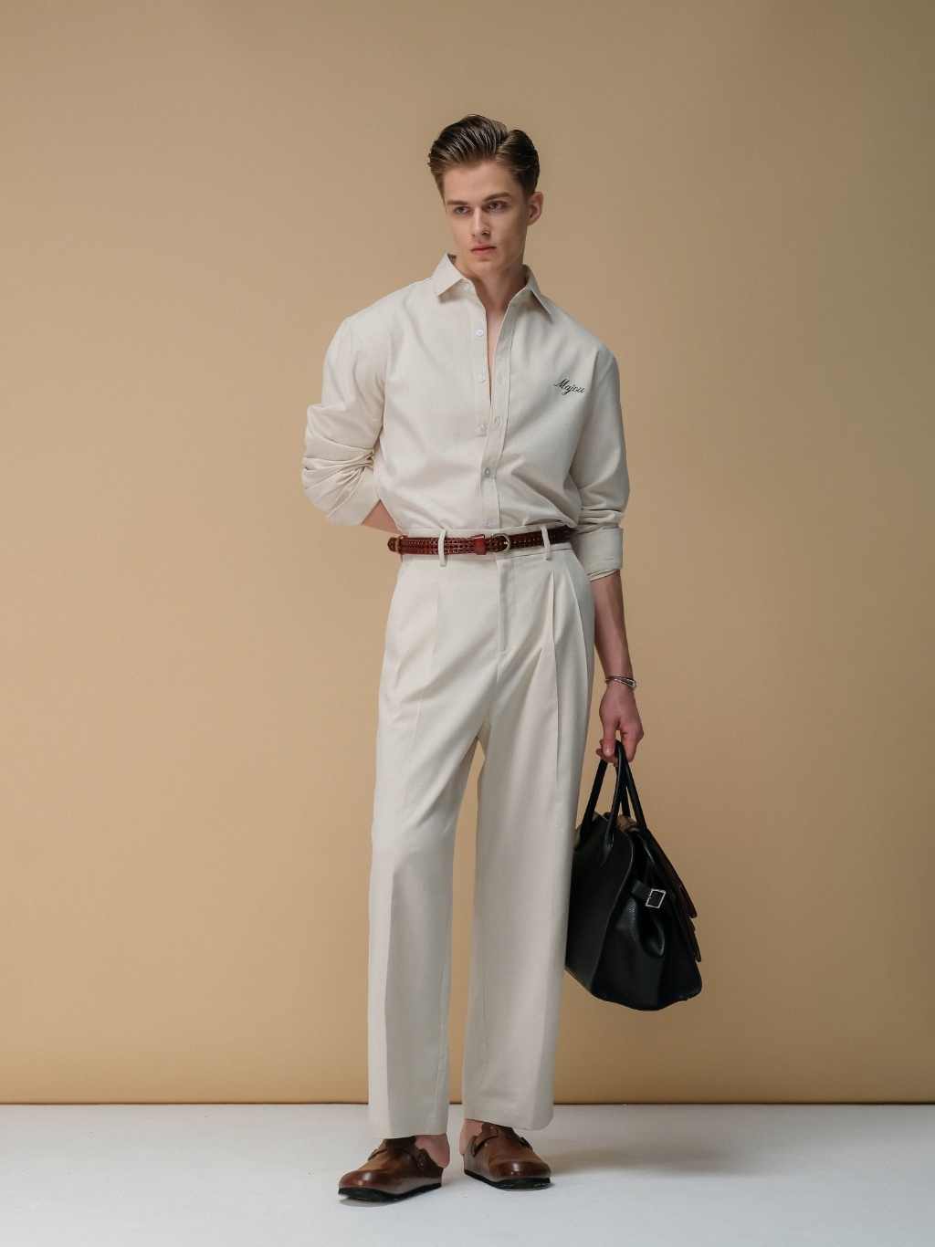 Quần Linen Nam Ống Rộng Dáng Suông Mourié | 0082 | Majou | Shopee Việt Nam