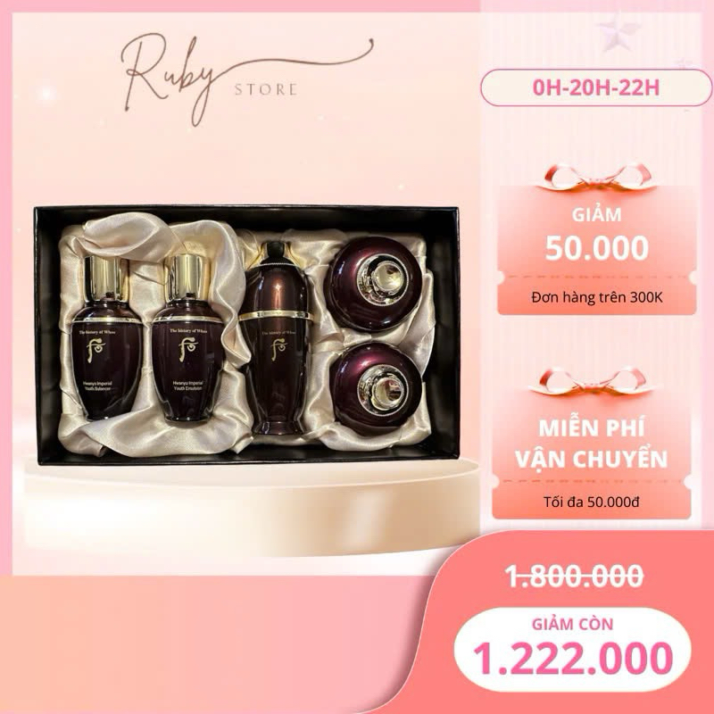 Bộ Hoàn Lưu Cao trẻ hoá da The history of whoo mini - Ruby01 | Shopee Việt Nam