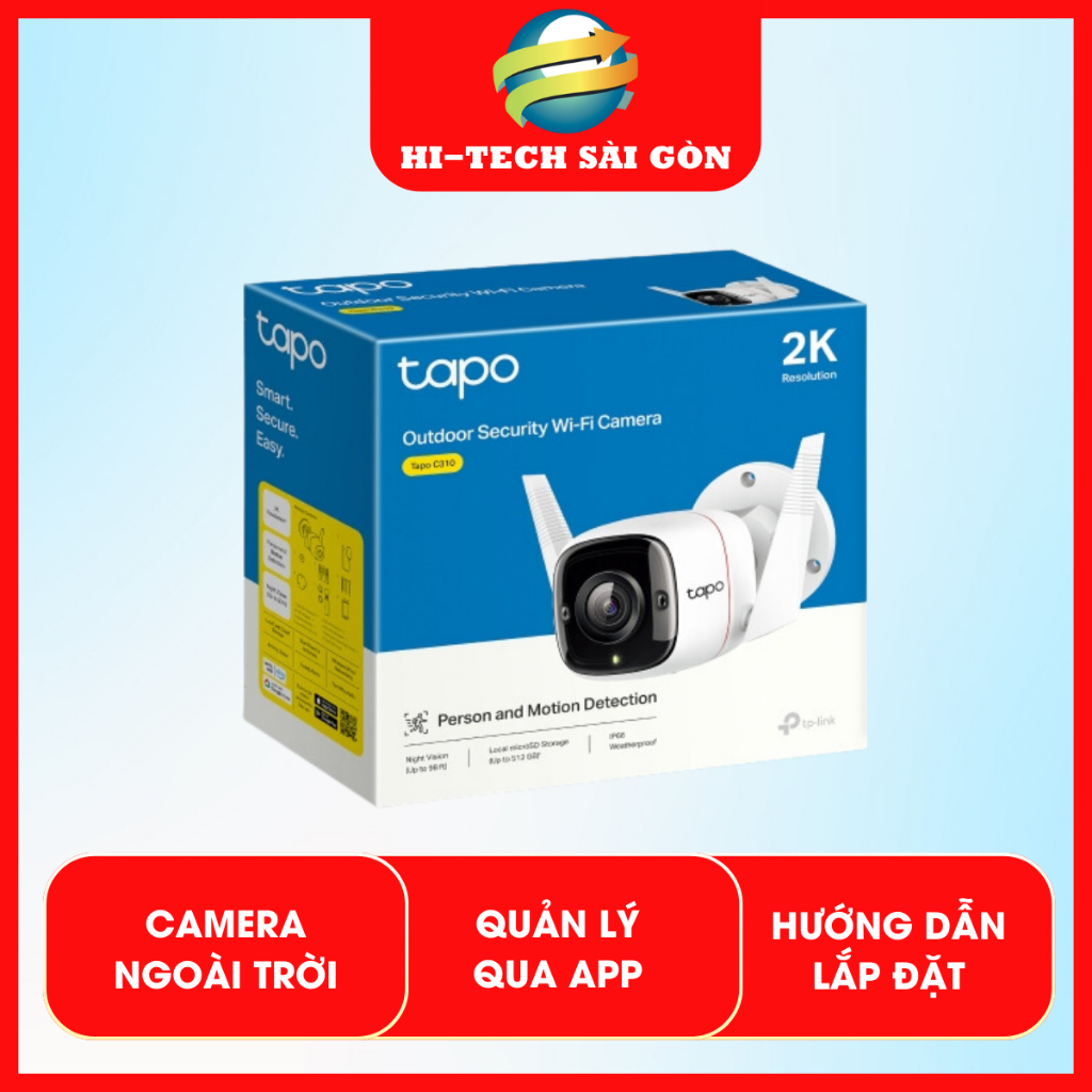 Camera an ninh ngoài trời Tapo C310 | Camera Wi-Fi | Kháng nước | Kháng ...