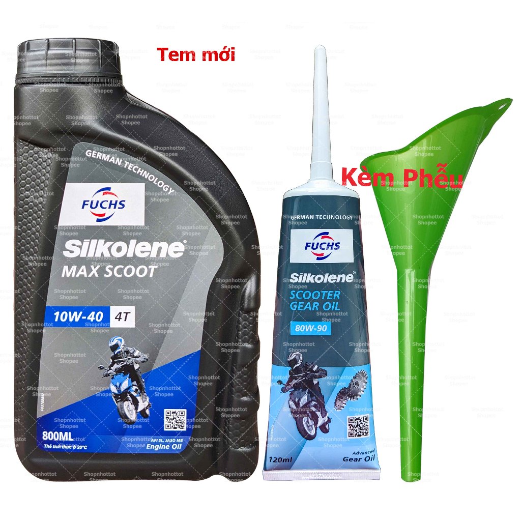 Combo Dầu Nhớt Tay Ga Fuchs Silkolene Scoot 10w40 800ml (0.8L) + Nhớt ...