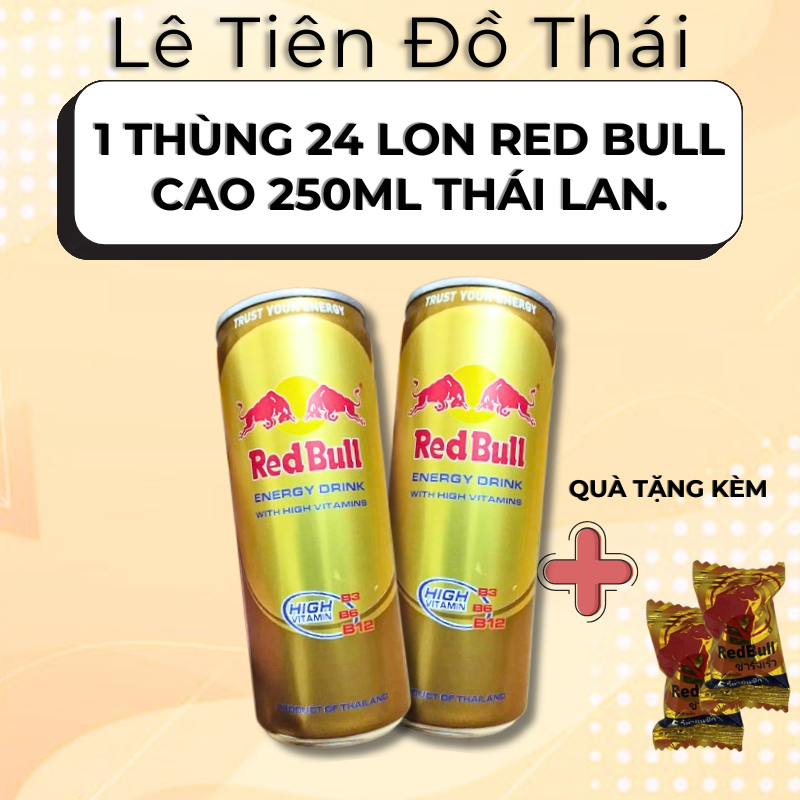 Thùng 24 Lon Red Bull 250ml (Lon Cao) Thái Lan Ngọt Sugar - Đường ...
