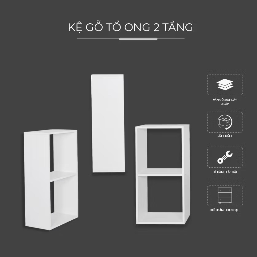 Kệ gỗ tổ ong 2 TẦNG LUXHOME chuyên decor, kệ sách, kệ decor, đa năng Gỗ ...