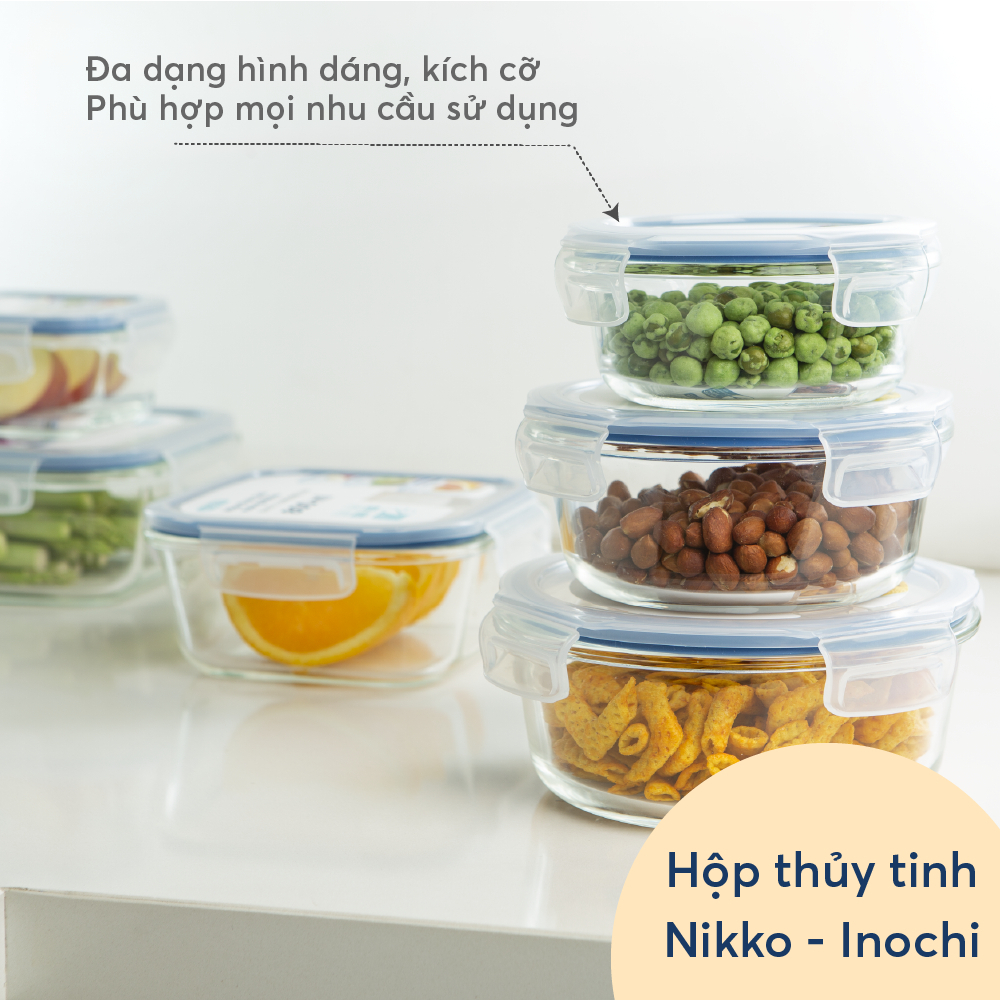 Combo 3 Hộp Thủy Tinh Inochi: Tròn/Vuông/Chữ Nhật - Đa Năng Bảo Quản ...