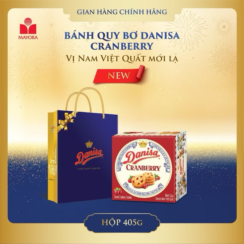 BÁNH QUY BƠ DANISA CRANBERRY NAM VIỆT QUẤT, CHOCO CASHEW SOCOLA HẠT ...