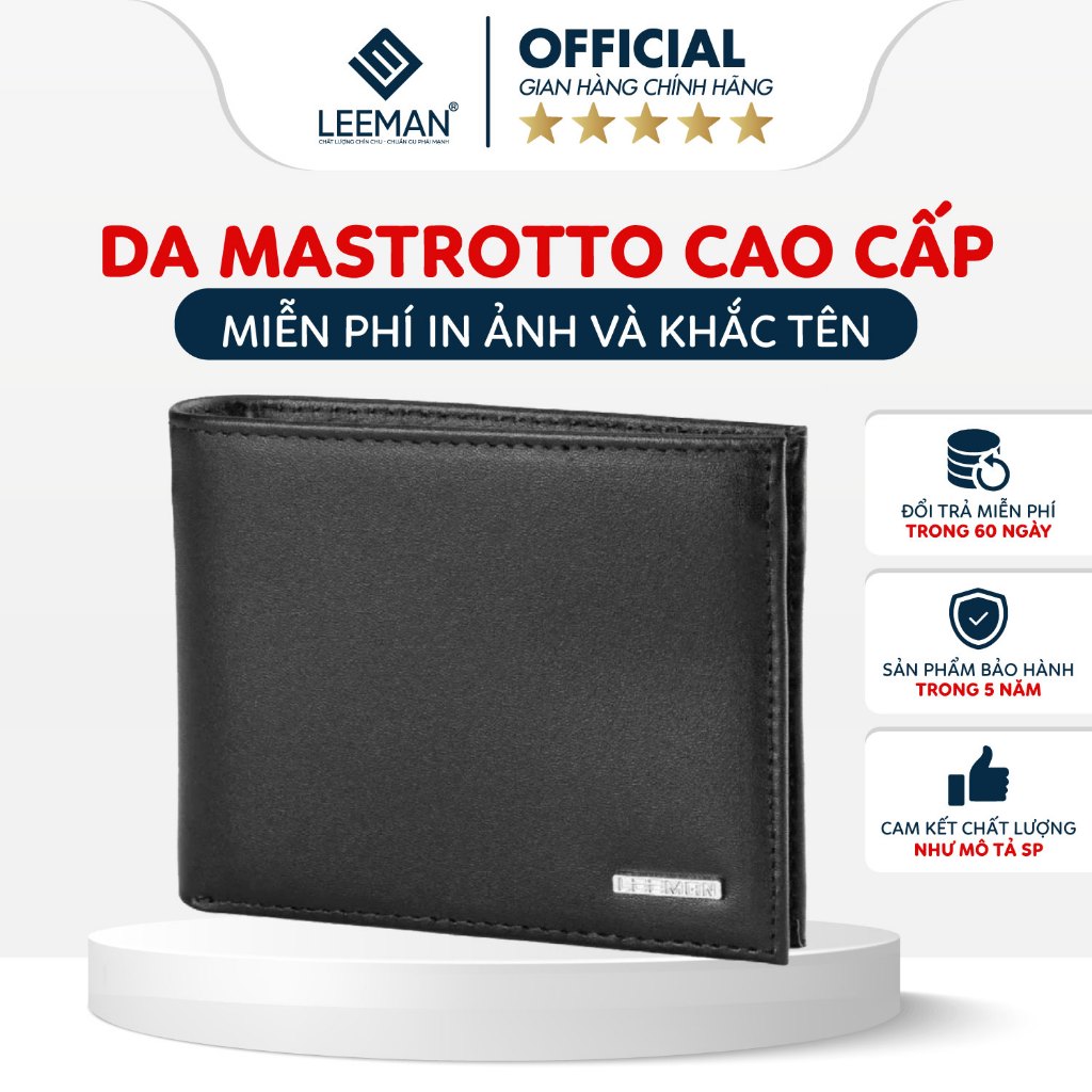 [ CÓ KHẮC TÊN ] Bóp Ví Nam Andrew LEEMAN Cao Cấp, Thiết Kế Có Khóa Kéo ...