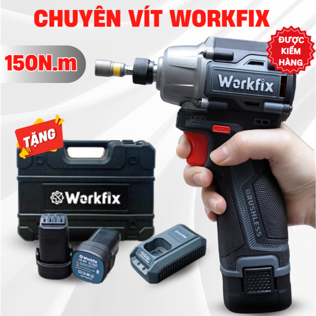 Máy Chuyên Vít WORKFIX WF-SD150N, Lực Siết 150Nm, 3 Tốc Độ, Động Cơ ...
