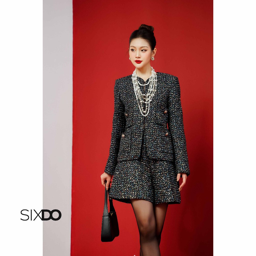 Quần short dạ tweed SIXDO (Black Short Tweed Pants) | Shopee Việt Nam
