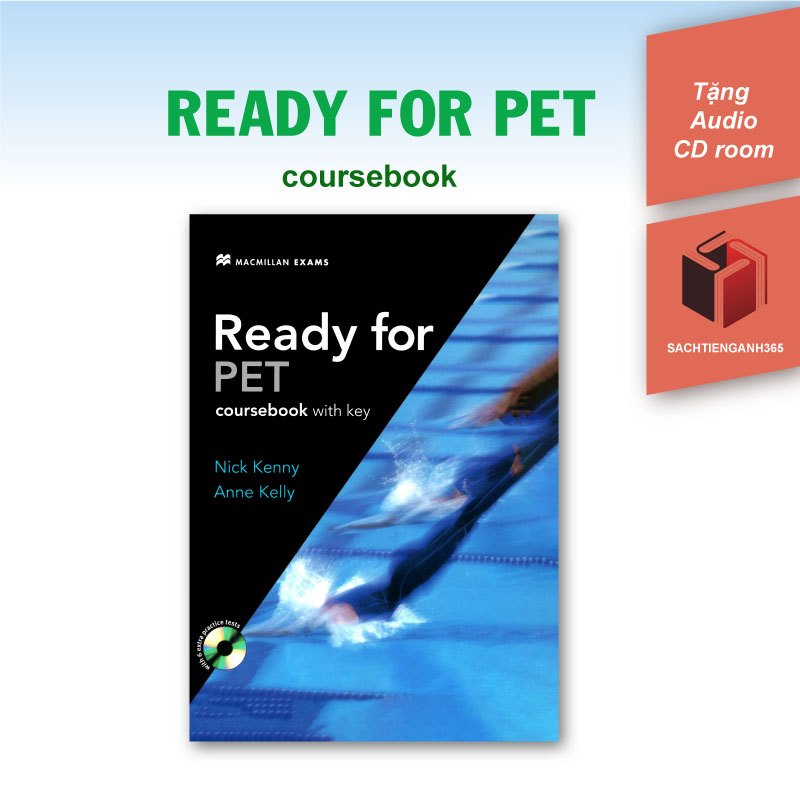 Sách Ready for PET coursebook - bản in màu, khổ A4 tặng kèm audio, CD ...
