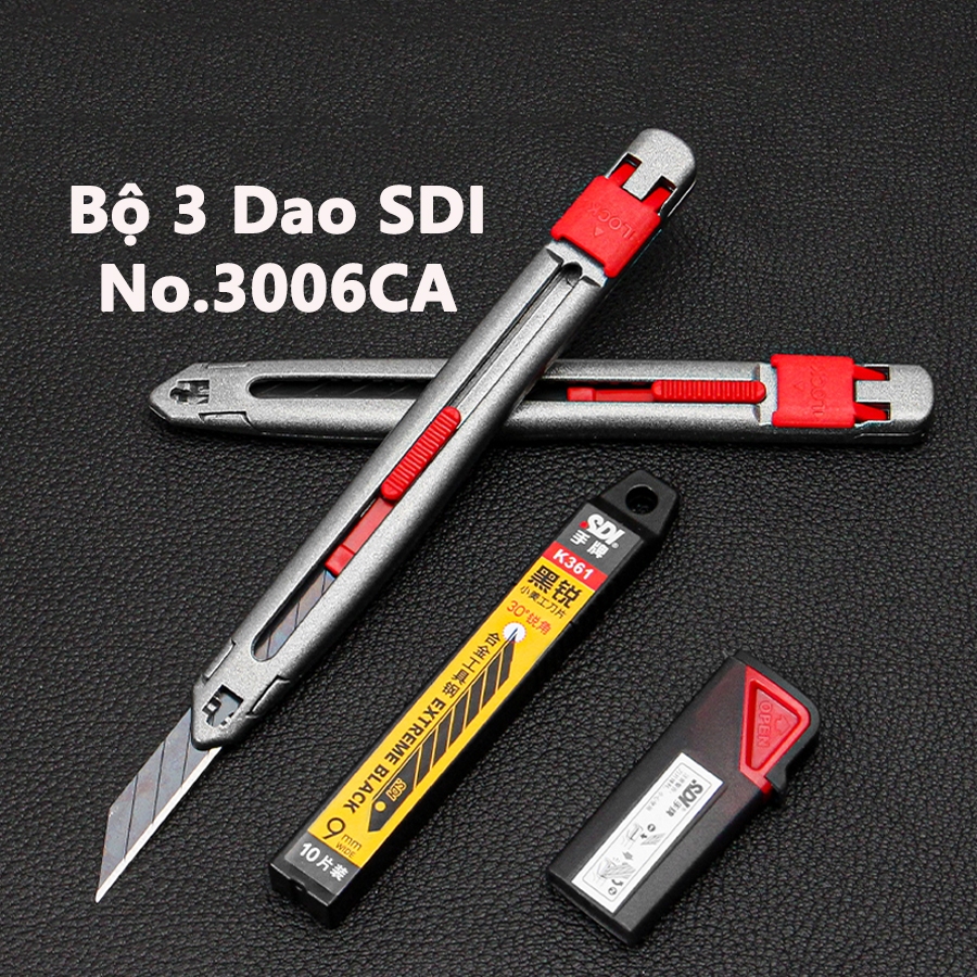 Bộ 3 dao cắt hợp kim khóa lưỡi chắc chắn SDI NO.3006CA 30 độ | Shopee Việt Nam