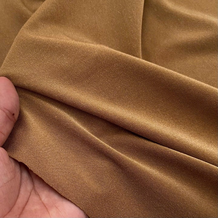 Vải Thun Poly Nâu Nhũ Lỗi Dính Màu Mờ - Chất Mềm, Rũ, Giãn 4 Chiều, Khổ ...
