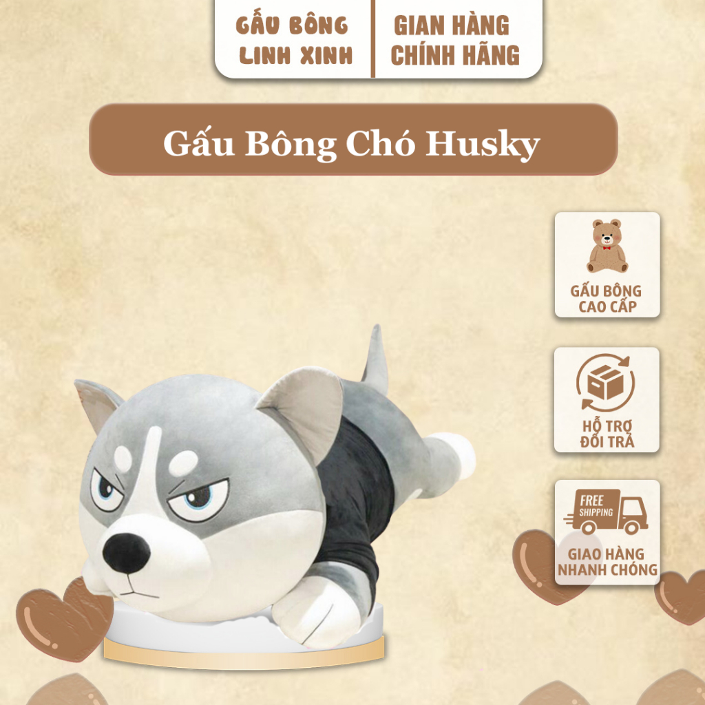 Gấu Bông Chó Husky Gấu Bông Linh Xinh - Gấu Bông Chó Ngáo Siêu To Khổng ...