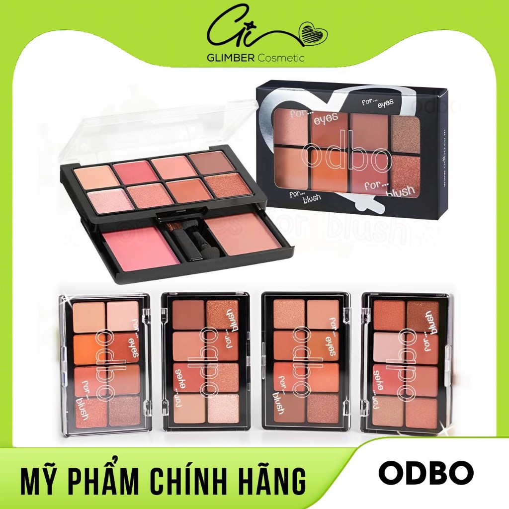 Bảng Phấn Mắt Và Má Hồng Odbo For Eyes For Blush 20g Nhỏ Tiện Dụng Kèm Cọ ODS01 | Shopee Việt Nam