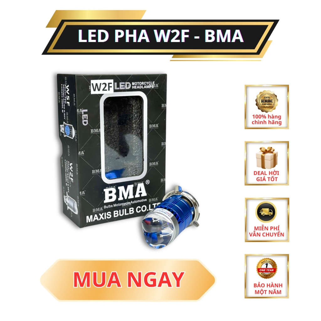[Chuẩn Hãng BMA] Đèn Pha LED Bi Cầu W2F - Cắt Sáng Chống Chói, Trợ Pha ...