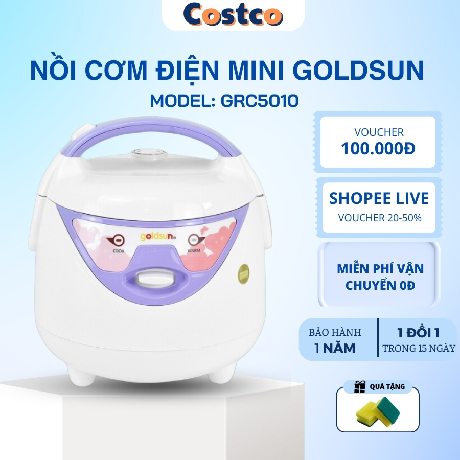 Nồi cơm điện 3D Goldsun GRC5010 lòng nồi chống dính dung tích 1L công suất 400W bảo hành 12 ...