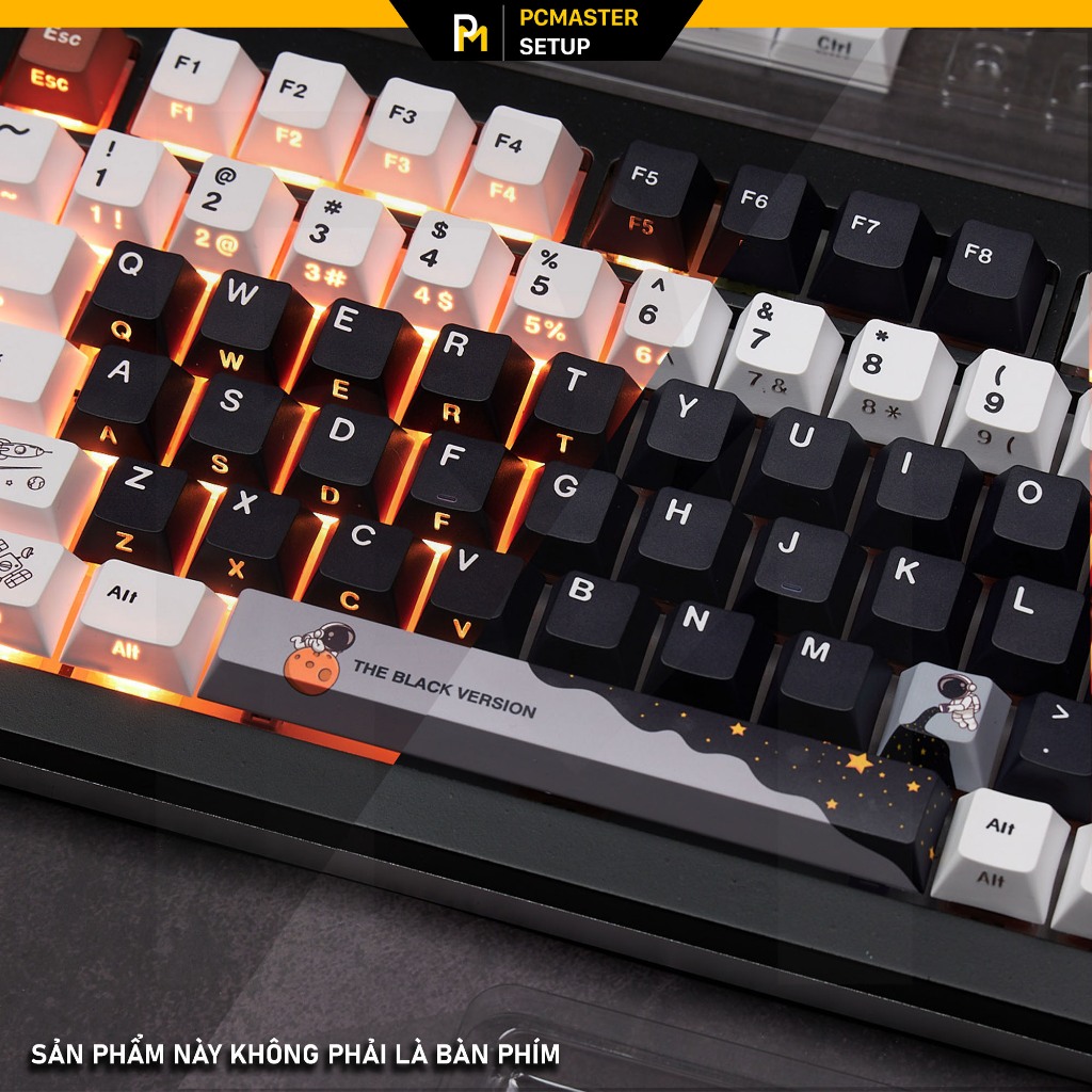 Keycap pbt Phi Hành Gia Astronaut họa tiết dyesub xuyên led ninja side ...