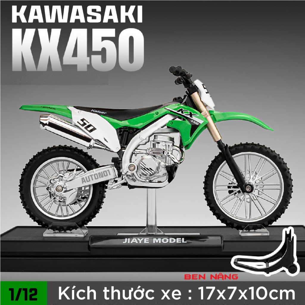 Mô hình xe cào cào Kawasaki KX450 tỉ lệ 1:12 Jiaye Model MT12007 ...
