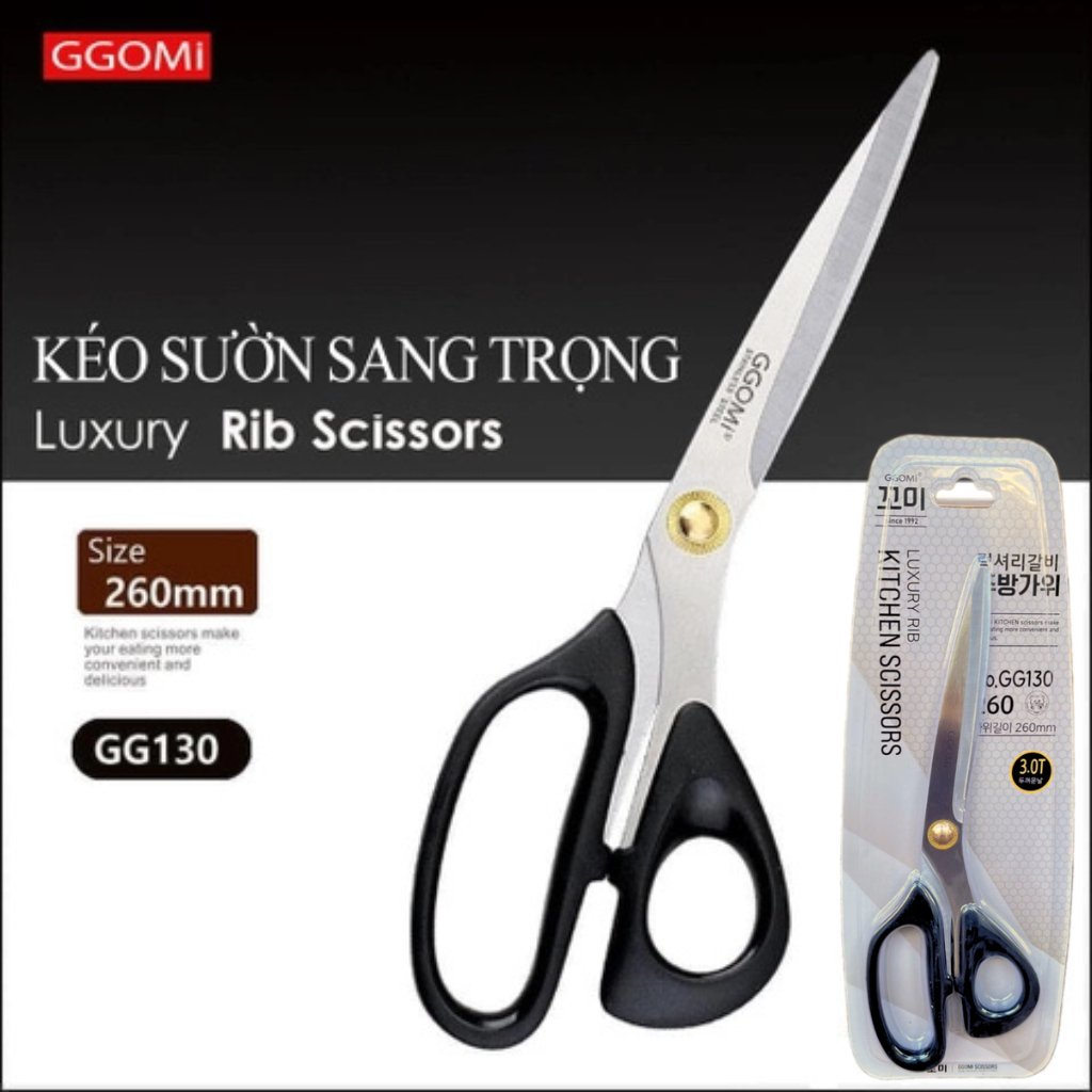 [GGomi chính hãng] Kéo cắt sườn, thịt nướng 26cm cao cấp GGOMI GG130 Hàn Quốc, cho gia đình ...