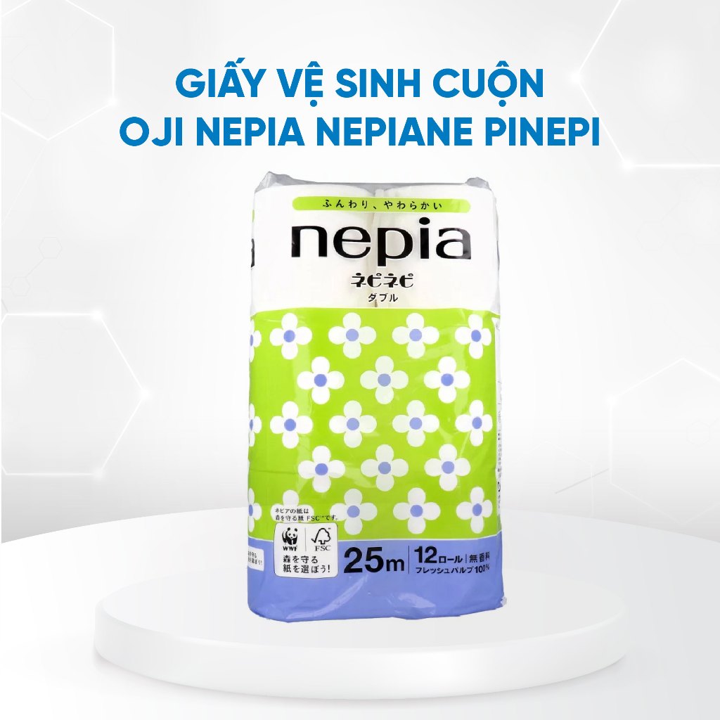 Giấy vệ sinh cuộn Oji Nepia Nepiane Pinepi nội địa Nhật 2 lớp (12 cuộn/bịch) | Shopee Việt Nam