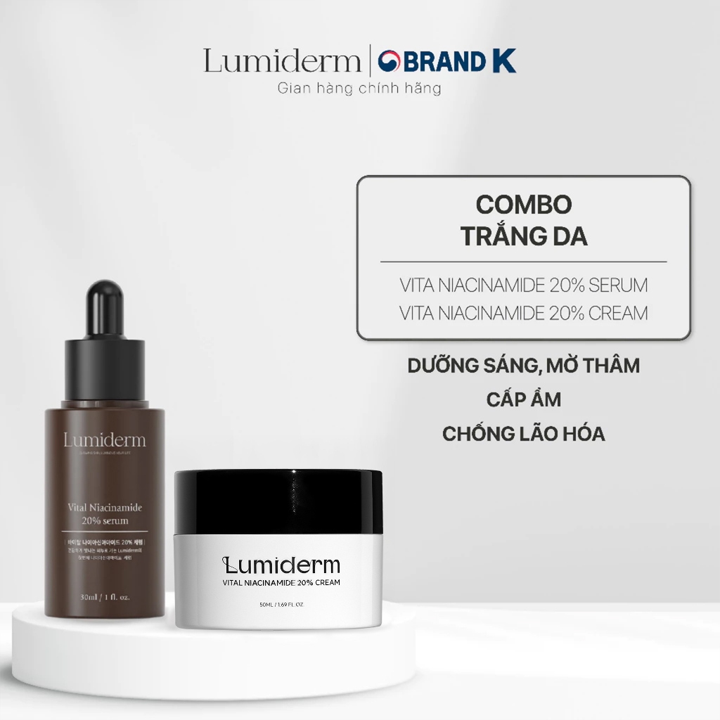 Combo Dưỡng Da x2 Trắng Sáng Lumiderm Vita Niacinamide 20% Cream + Vita ...