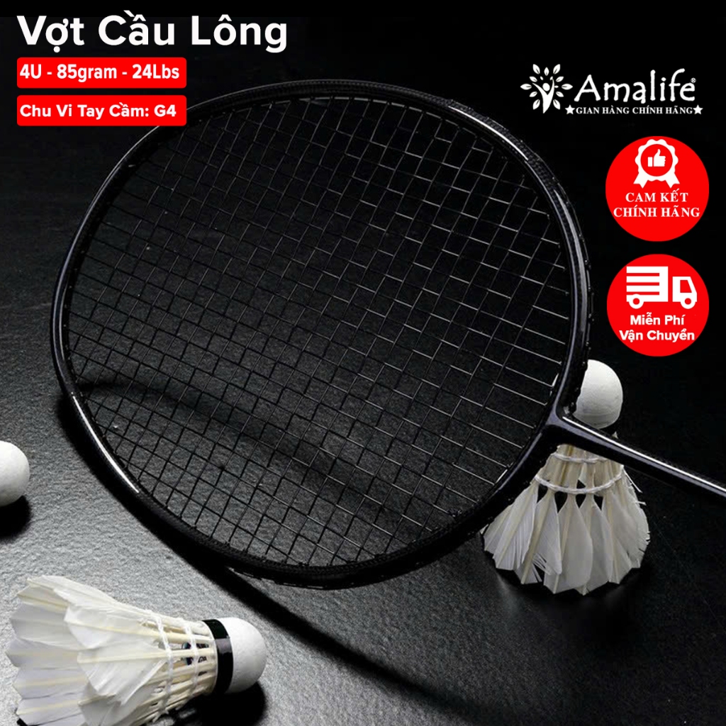 Vợt Cầu Lông Đơn Huấn Luyện Khung Hợp Kim Nhôm Thép Carbon Chắc Chắn Nhẹ 85gram G4 24Lbs Hãng ...