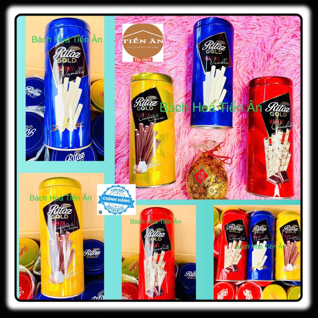 Bánh Quế RITAZ GOLD nhân kem Rồng nổi Hộp Thiếc sang trọng 80g ...