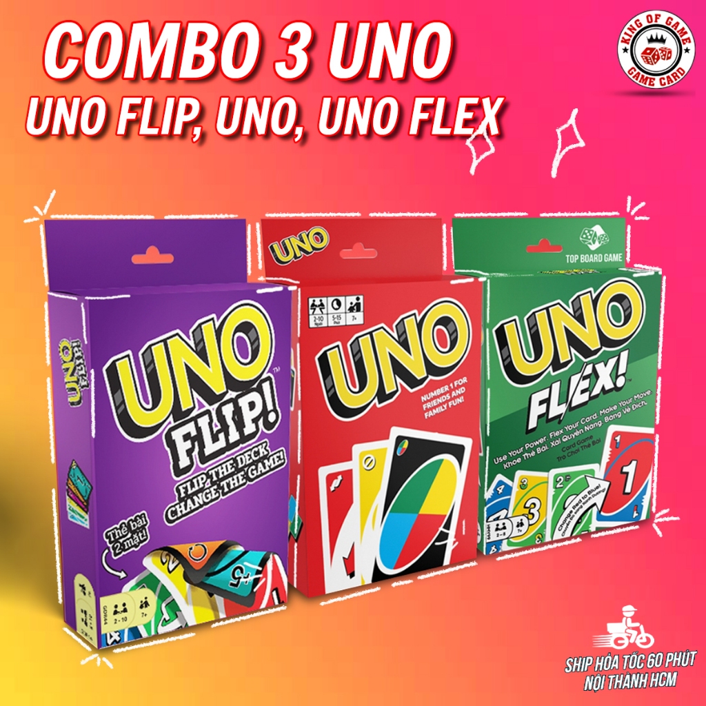 COMBO 3 UNO FLIP, UNO, UNO Flex 330 thẻ bài UNO boardgame vui vẻ cho ...