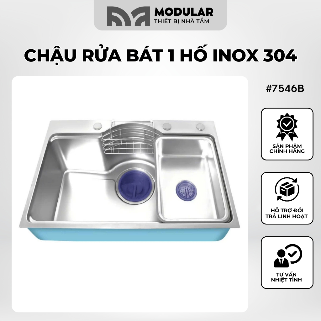 Chậu Rửa Bát 1 Hố Bằng Chất Liệu Cao Cấp 304 Kích Thước 75x46cm Kèm Khay Và Giá Đựng | Shopee ...