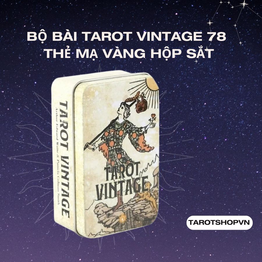 Bộ Bài Tarot Vintage Hộp Sắt Thẻ Mạ Vàng New - Tarotshop | Shopee Việt Nam