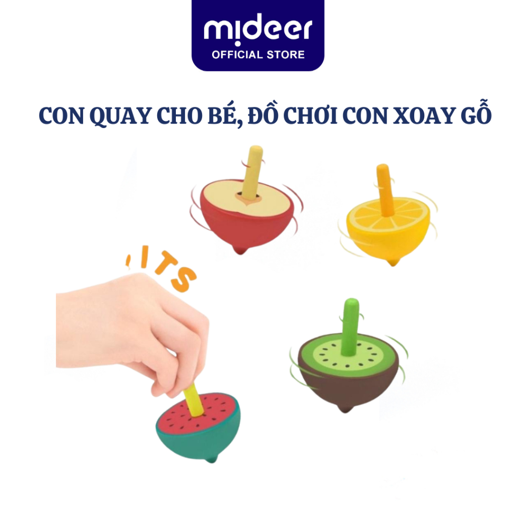 Con quay cho bé, đồ chơi con xoay gỗ spinner Mideer Mini Spinning Tops ...