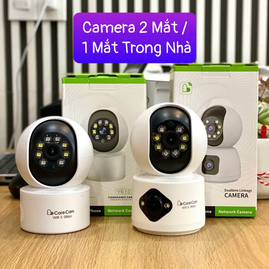 Camera wifi Carecam 2 Mắt 5.0MP Hoặc 1 Mắt 3.0MP, Đàm thoại 2 chiều ...