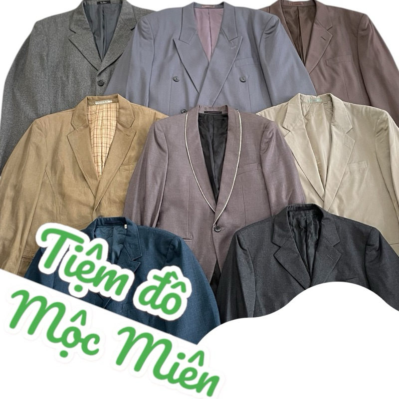 (2hand Nhật) Áo vest blazer menswear các màu trơn form suông, slimfit ...