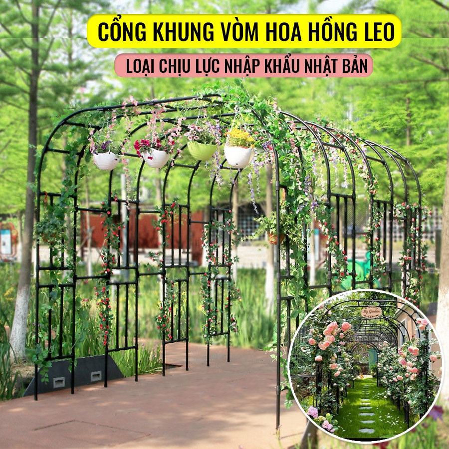 Khung vòm cho cây hoa leo - hàng nhập khẩu Nhật Bản Màu đen | Shopee ...