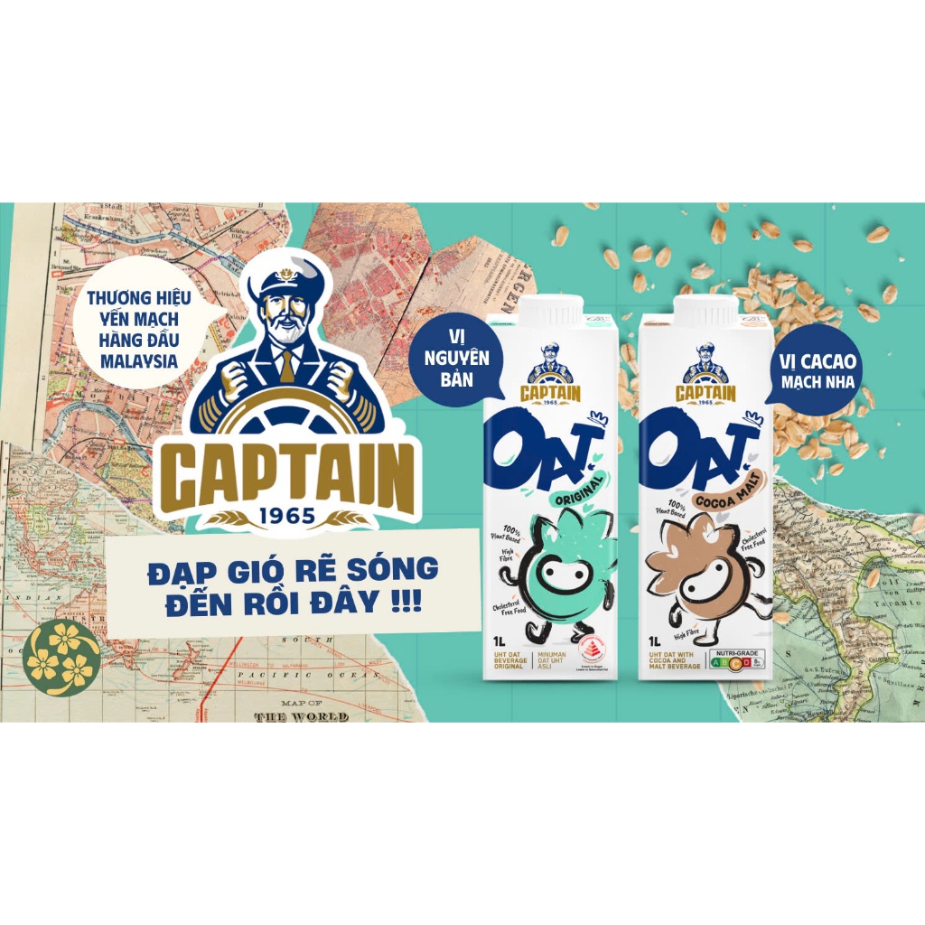 Sữa yến mạch Captain Oat 1 lít [HSD: 05/08/2025] | Shopee Việt Nam