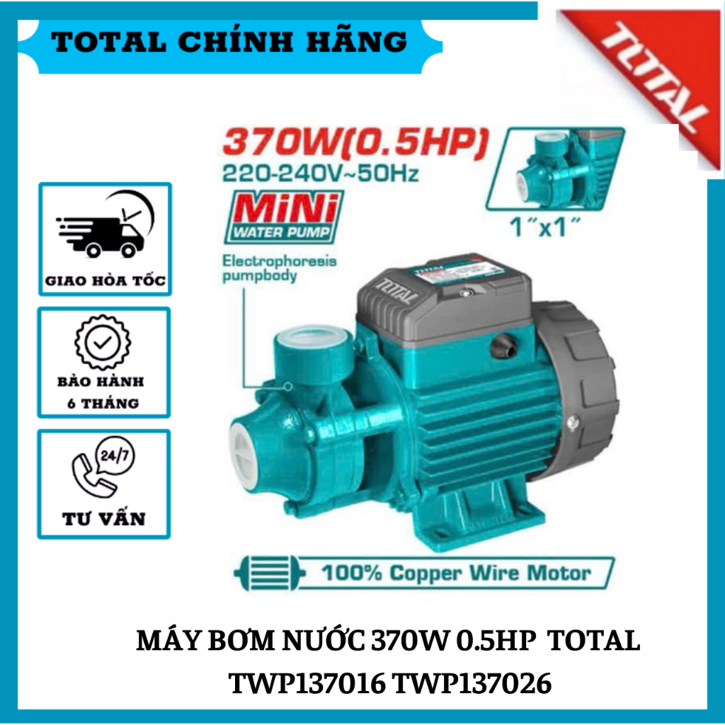 Máy bơm nước 370W 0.5hp TOTAL TWP137016 TWP137026 hàng chính hãng ...