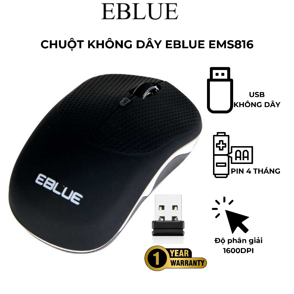 Chuột không dây EBLUE EMS816 Chính Hãng | Shopee Việt Nam