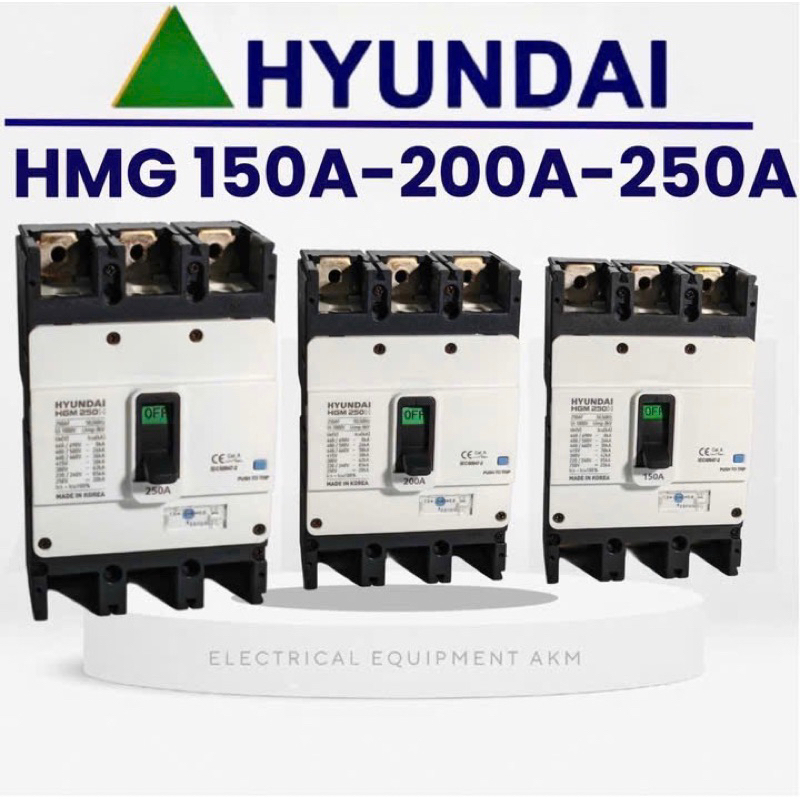 Aptomat MCCB 3 Pha HGM250H-F Hyundai dòng 150A~200A~250A - Át Tô Mát ...