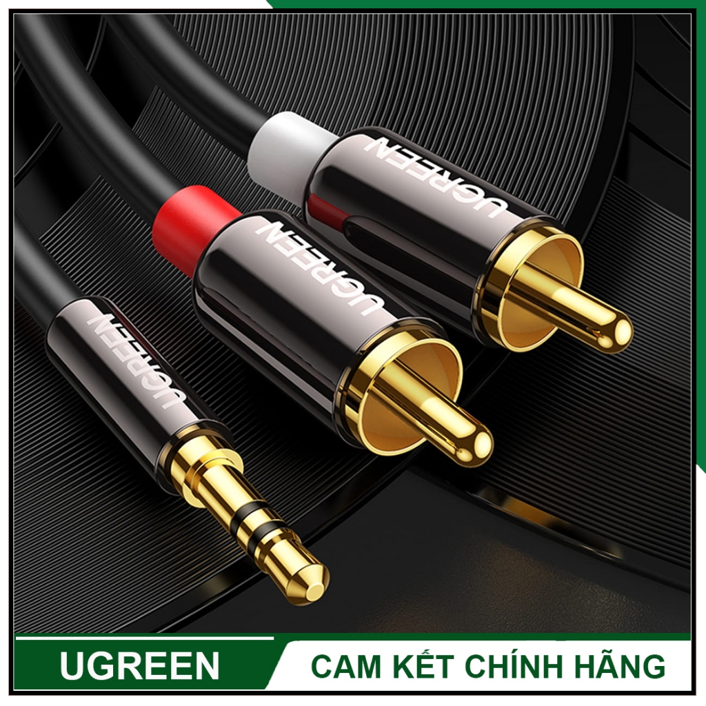 Dây Audio 3.5mm Ra 2 Đầu RCA (Hoa sen) Cao Cấp | UGREEN AV116 Chính Hãng | Shopee Việt Nam
