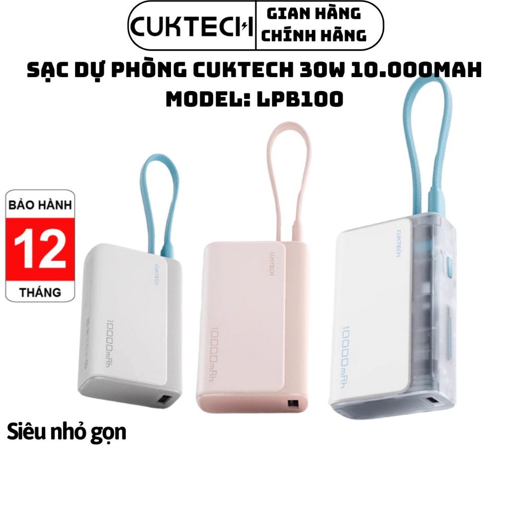 Sạc Dự Phòng Cuktech 10000mAh 1C1A 33w PD3.0/PPS/QC3.0 QC LPB100 - Bảo Hành 12 Tháng | Shopee ...