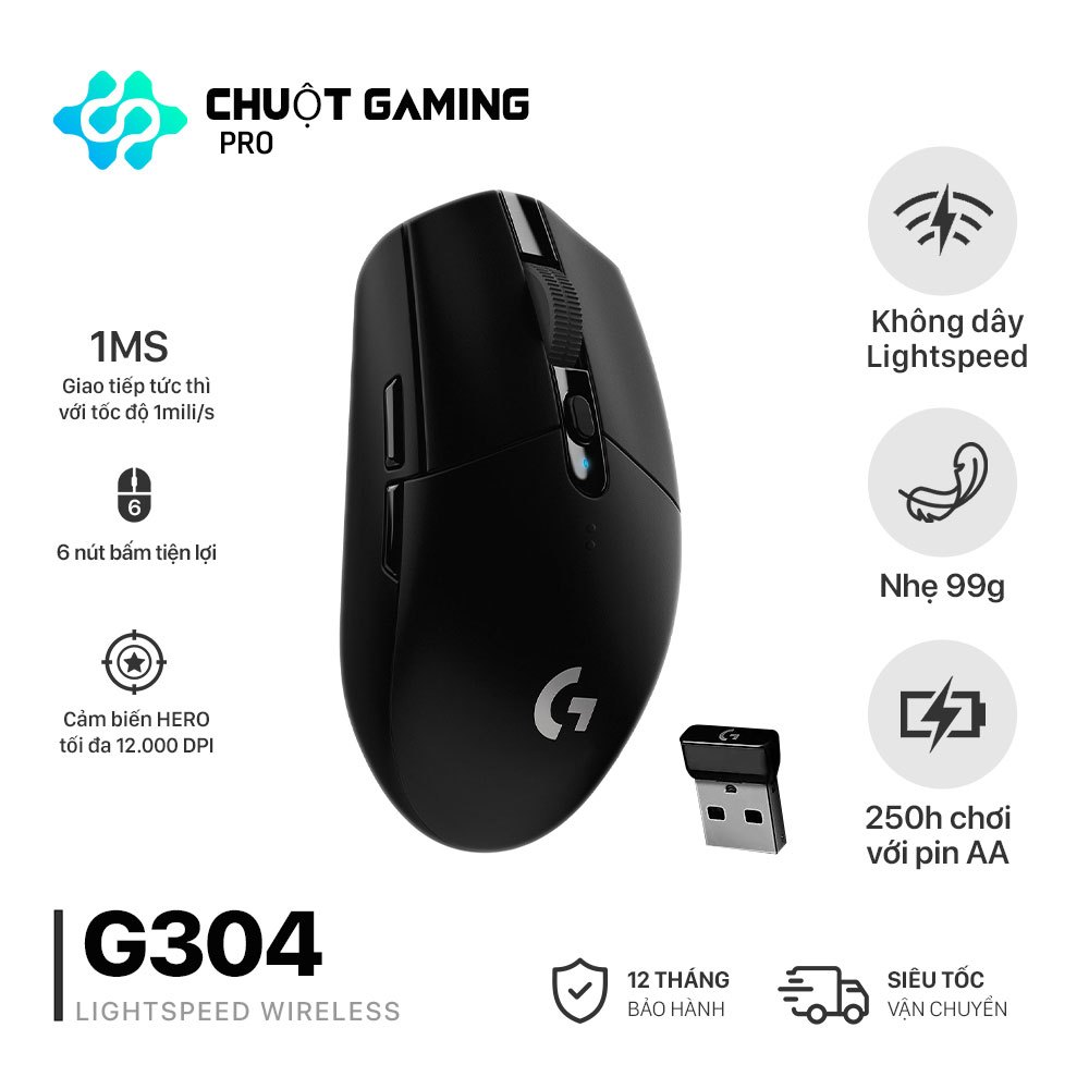 Chuột Gaming Không Dây Logitech G304 Lightspeed – Tốc Độ Cao, Độ Chính Xác Tuyệt Đỉnh | Shopee ...