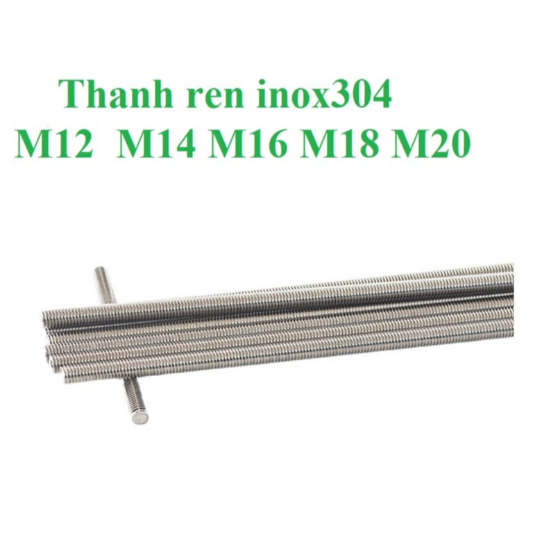 1m Thanh ren inox304 M12,M14, M16, M18, M20 | Shopee Việt Nam
