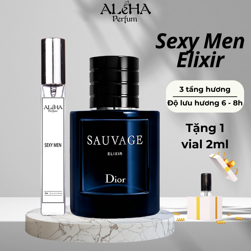 Nước hoa nam Aleha phong cách Sexy Men nam tính, hấp dẫn, quyền lực Savage Elixir dạng xịt 10ml ...