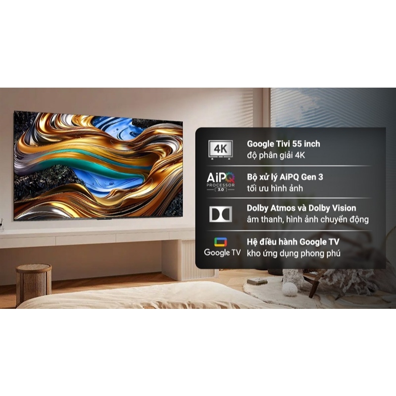 Google Tivi LED TCL 4K 55 inch 55P755 Pro 2024 - VIỆT NAM | Shopee Việt Nam