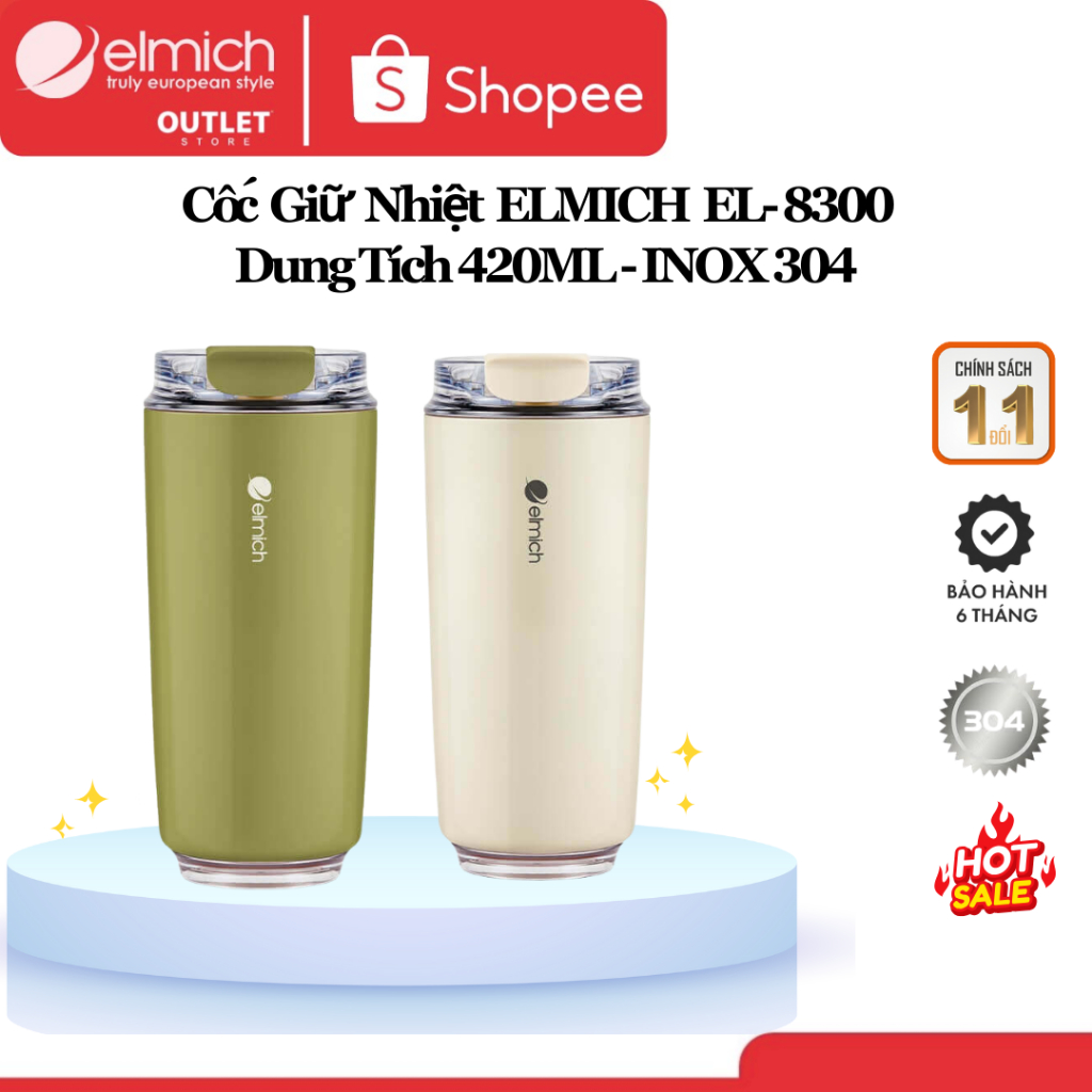 Cốc Giữ Nhiệt 420ml Elmich EL-8300 (Bình Giữ Nhiệt INOX 304) | Shopee Việt Nam